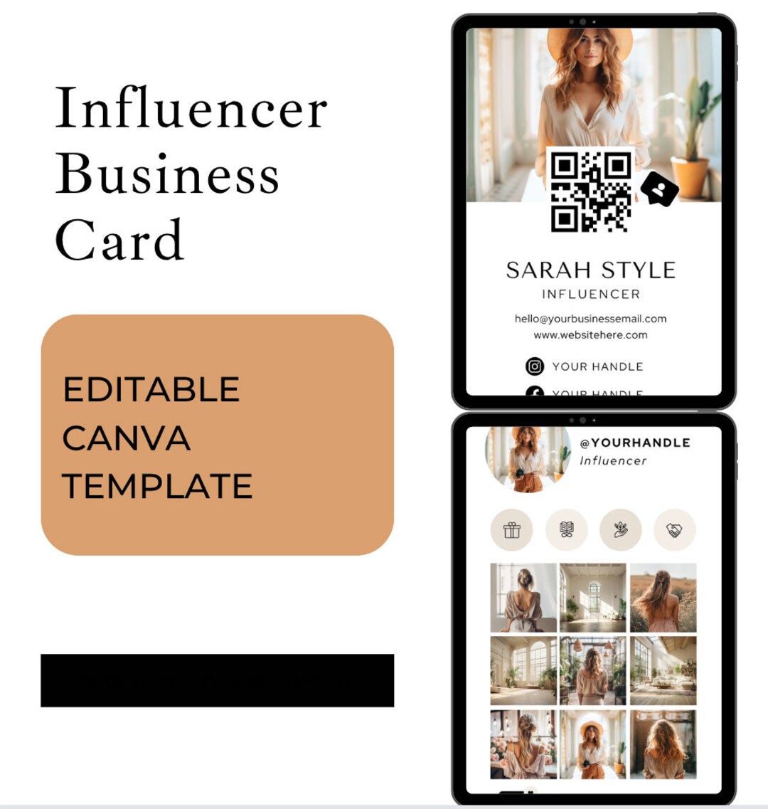 Influencer Business Card Canva Template: Editable IG Card Design - Etsy