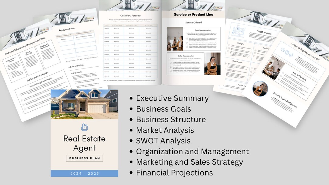 Real Estate Business Plan Template: Realtor Marketing Guide (canva, 25 ...