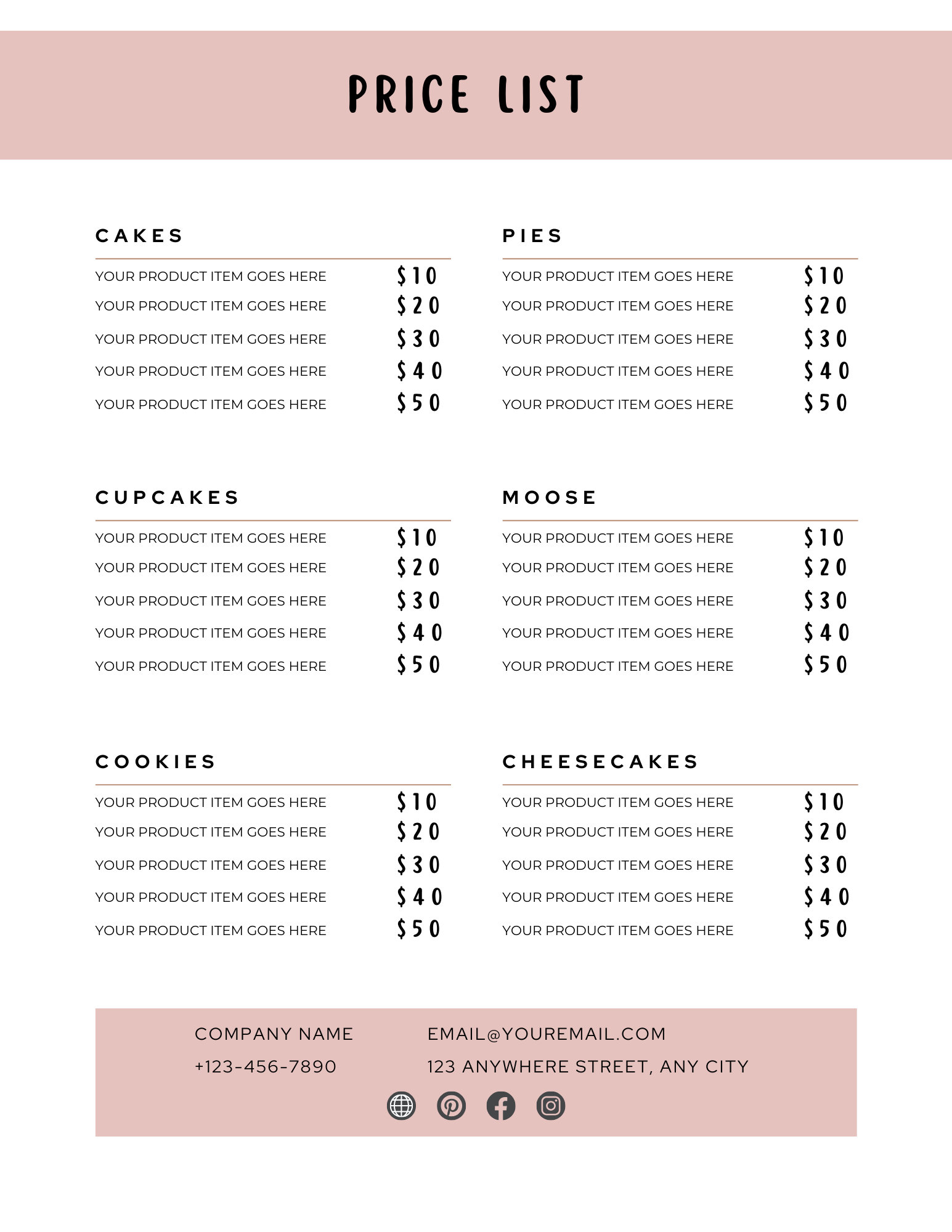 Bakery Business Forms Price List Order Forms Editable - Etsy