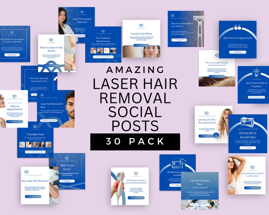 Editable Laser Hair Removal Social Media Posts | Laser Hair Removal ...