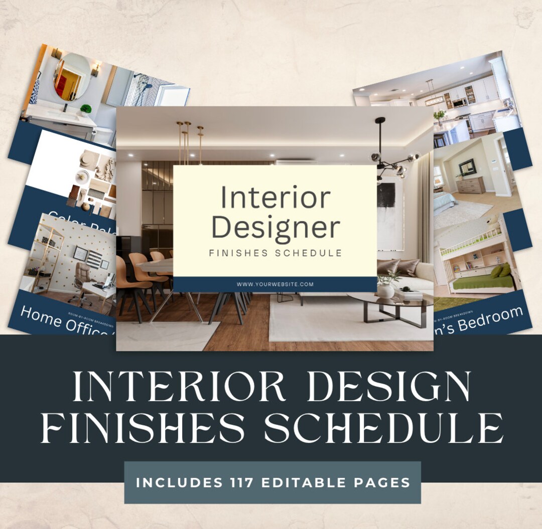 Interior Design Finishes Schedule Template: 117-page Canva Presentation ...