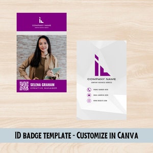 Customizable ID Badge Template: Set of 3 Canva Designs (2.2x3.5 In) - Etsy