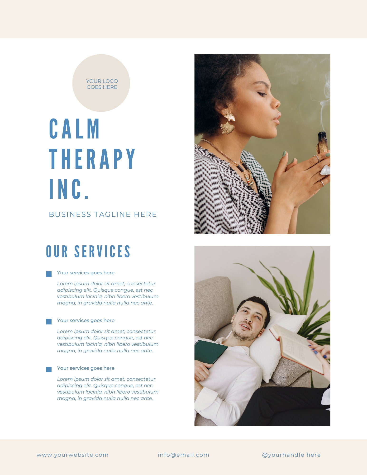 Therapist Marketing Flyer | Counseling Flyer | Canva Template ...