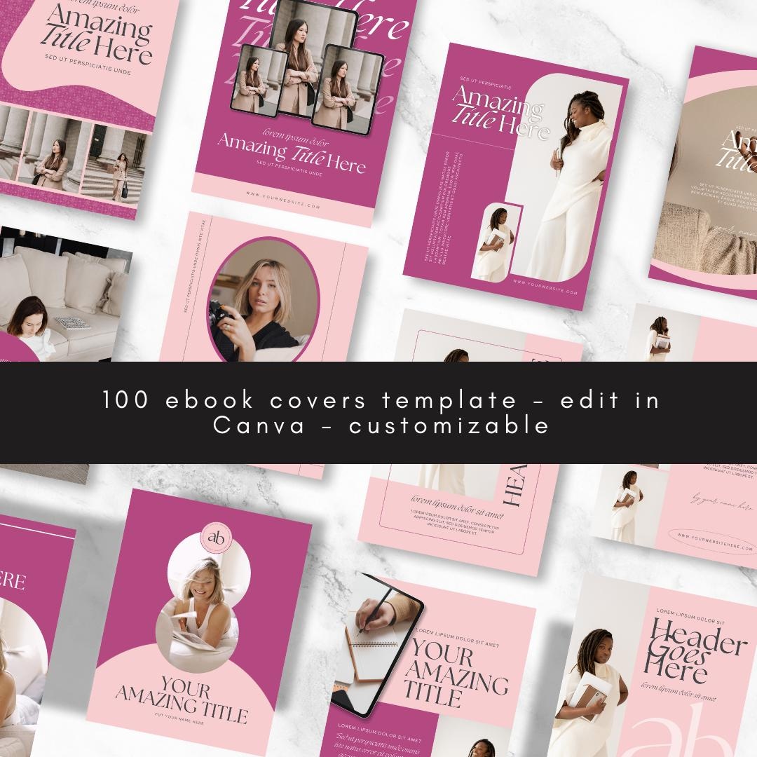 100 Editable Ebook Covers Template - DIY Canva Ebook Cover ...