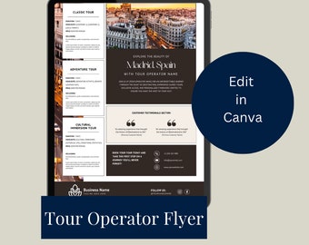 Editable Tour Operator Flyer Template: Travel Promotion Design (canva ...