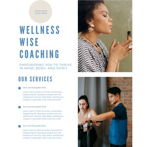 Wellness Coach Flyer Template: Editable Canva Designs (digital Download ...