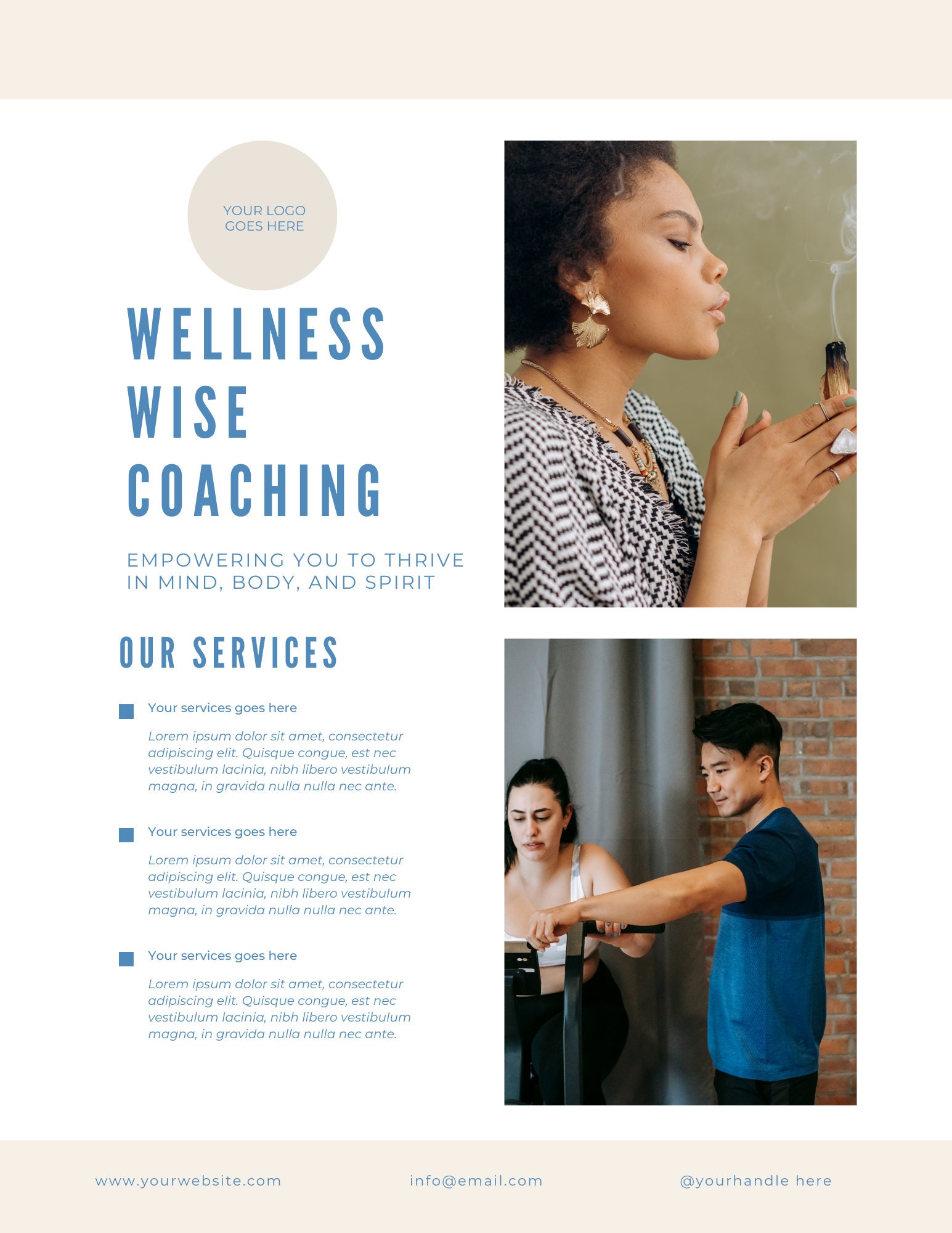 Wellness Coach Flyer Template: Editable Canva Designs (digital Download ...