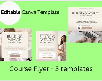 DIY Course Flyer Canva Template Editable Canva Flyer Masterclass Flyer ...