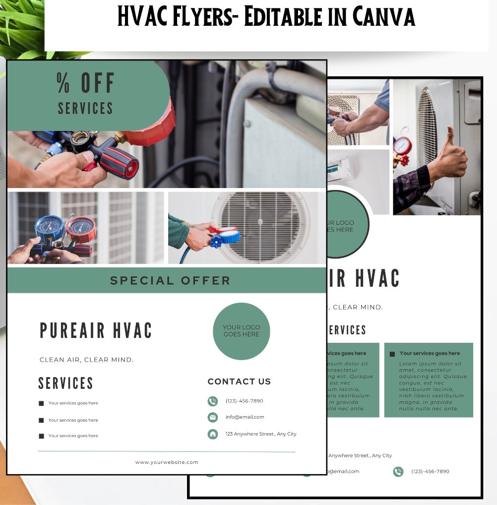 Hvac Flyer Template | Canva Template | Air Conditioning | Hvac Business ...