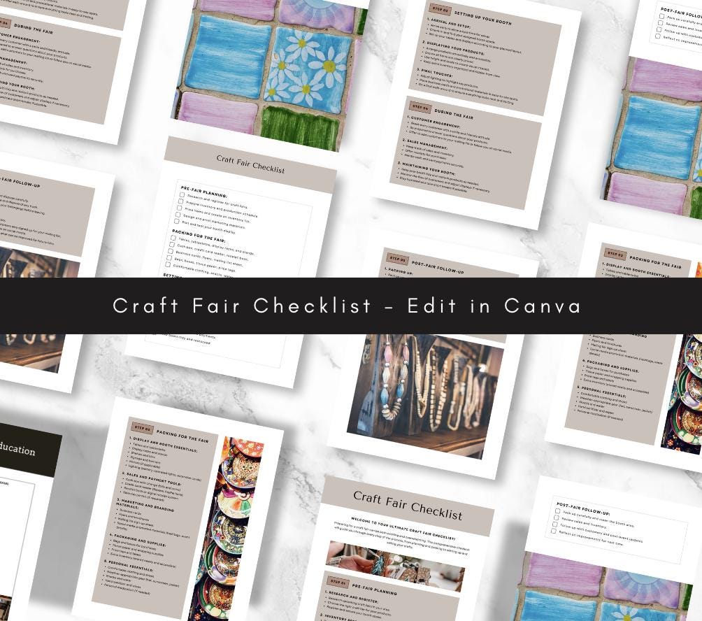Craft Fair Checklist - Vendor Event Planner - Printable Craft Show ...