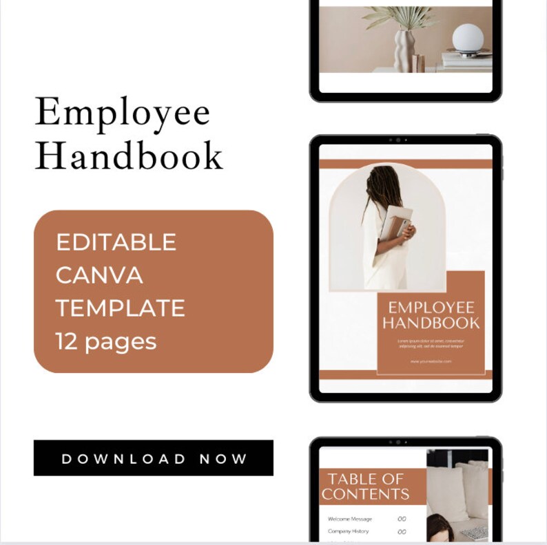 Employee Handbook Canva Template: Small Business HR Guide (digital ...