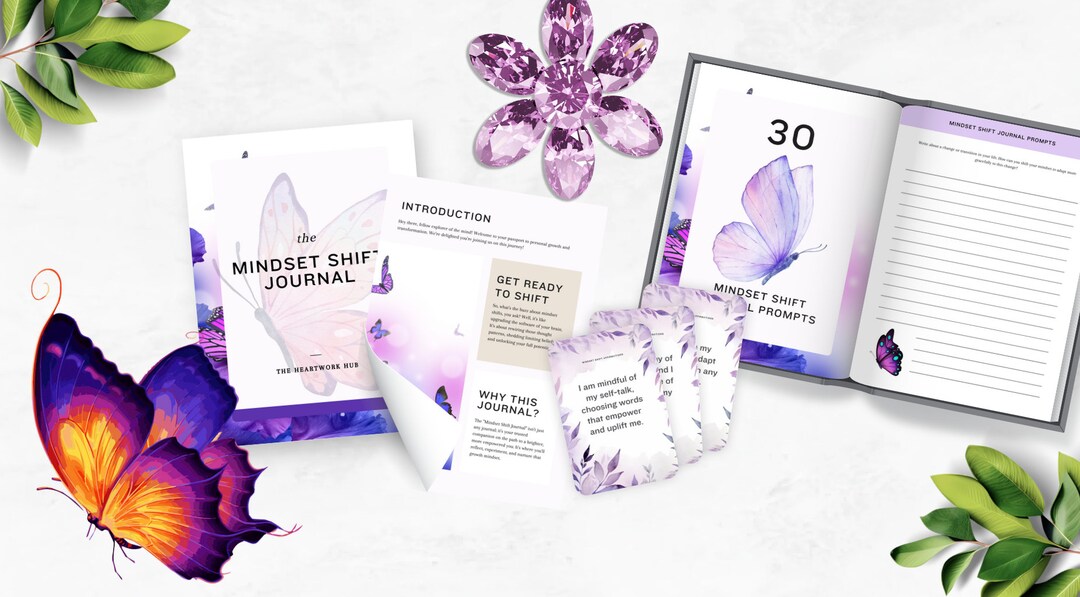 Mindset Shift Journal: 30 Prompts & Affirmation Cards (printable or ...