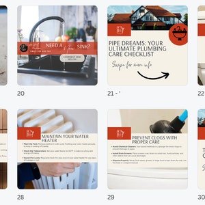 Plumbing Instagram Post Templates: Editable Canva Content - Etsy