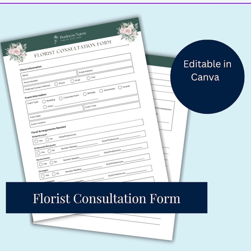 Florist Form - Etsy