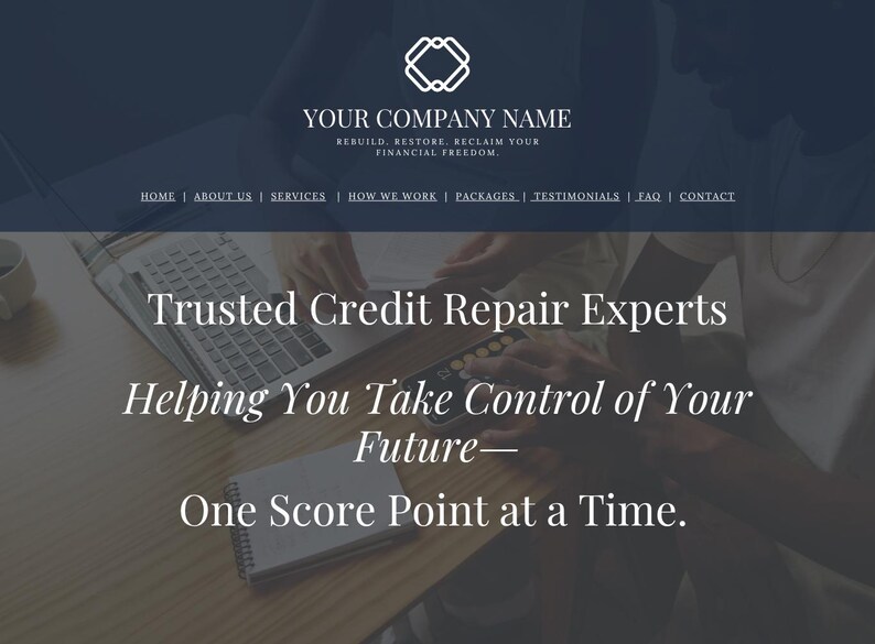 Canva Credit Repair Website Template: Editable Design for Financial ...