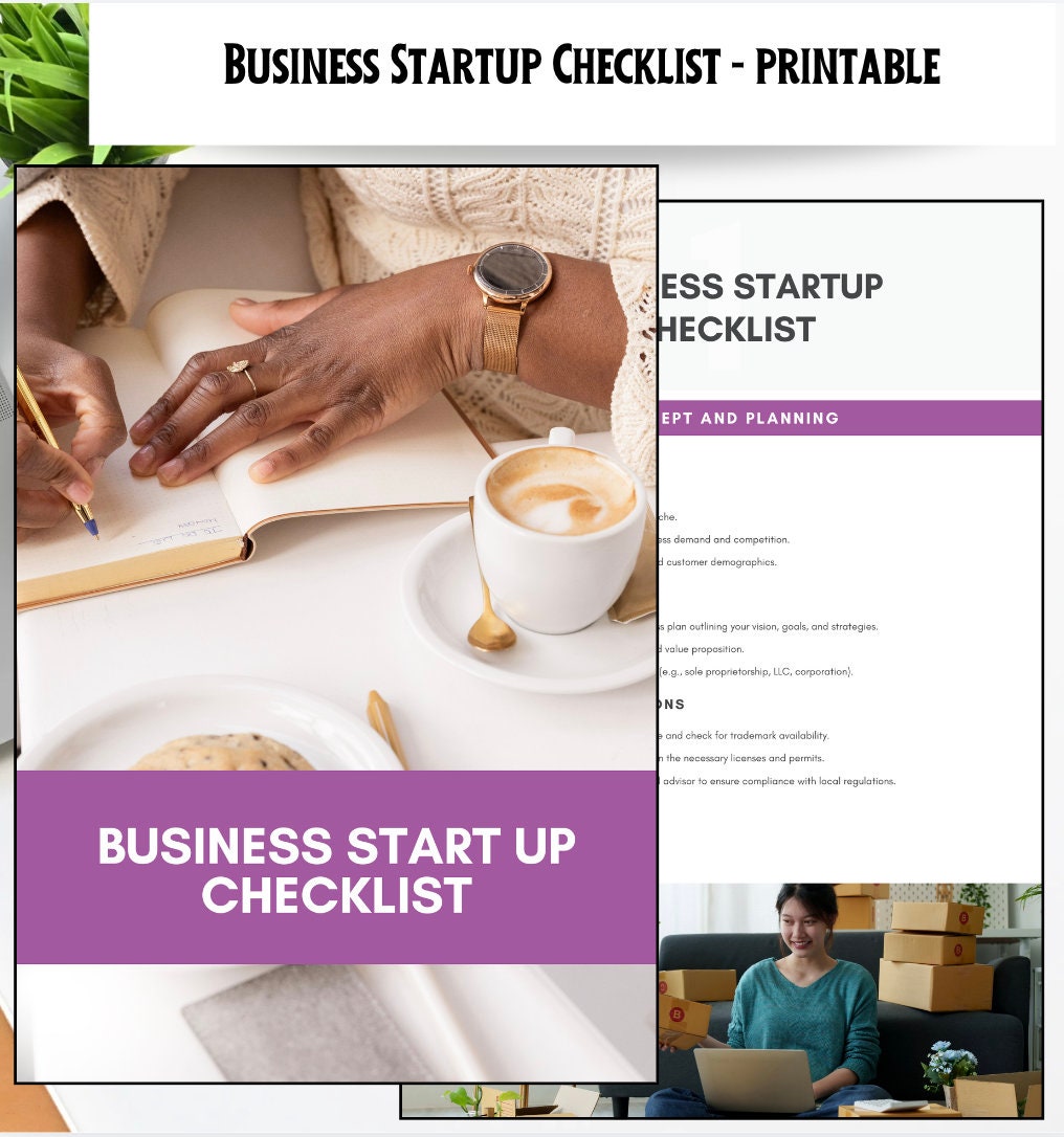 Business Startup Checklist | Office Organizer | Business Launch | New ...