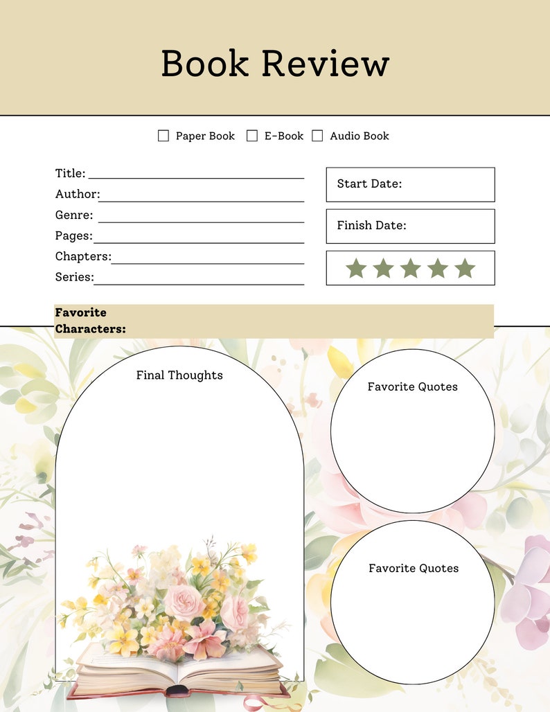 Book Review Templates | Printable Book Review PDF | Bookstagram ...