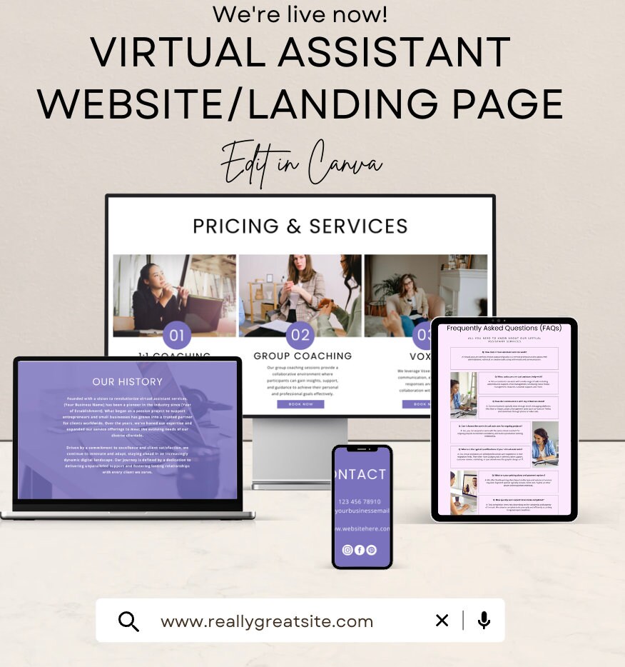 Virtual Assistant Templates | VA Landing Page | Virtual Assistant ...