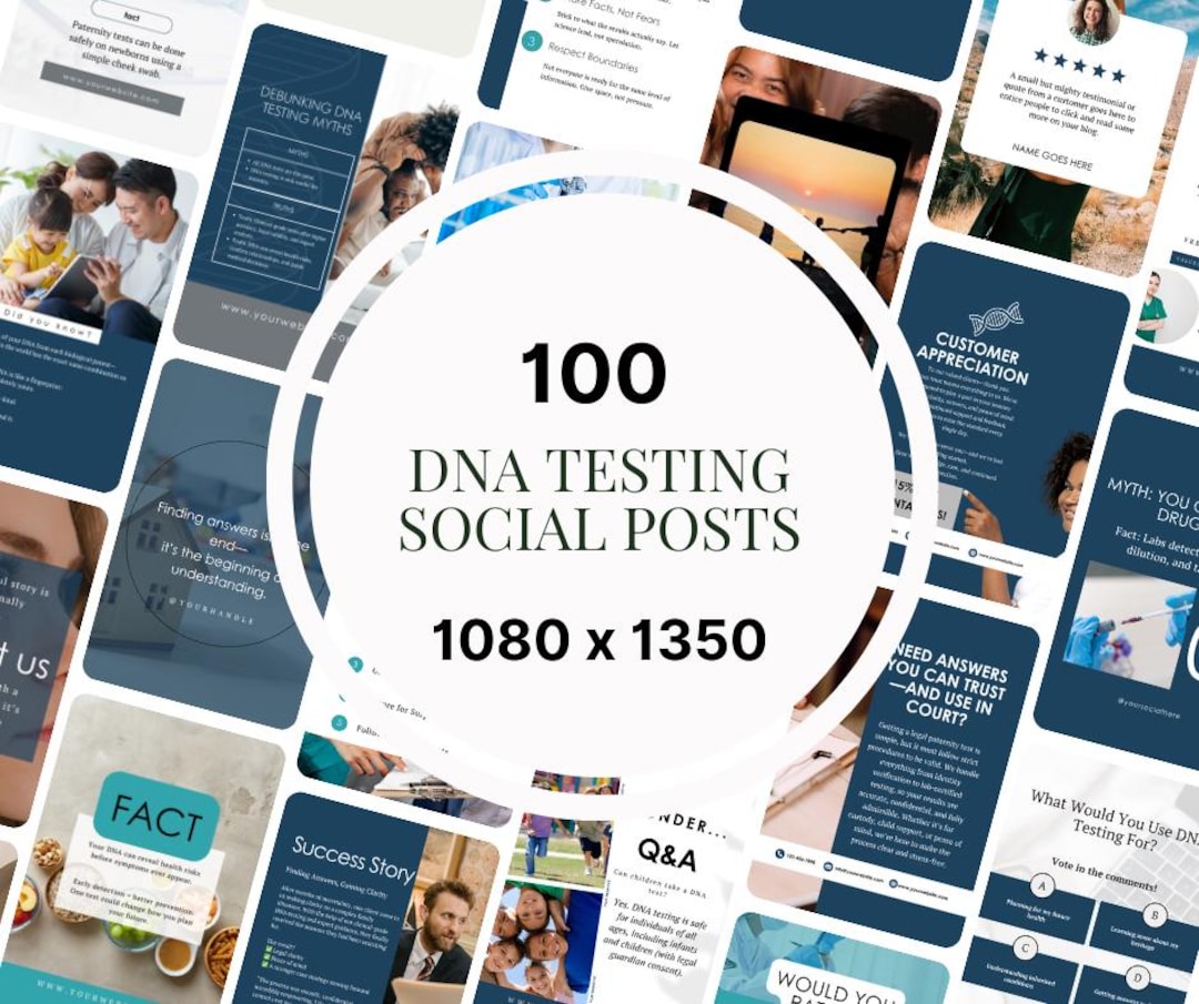 DNA Testing Social Media Templates: Genetic Counselor Canva Posts (100 ...