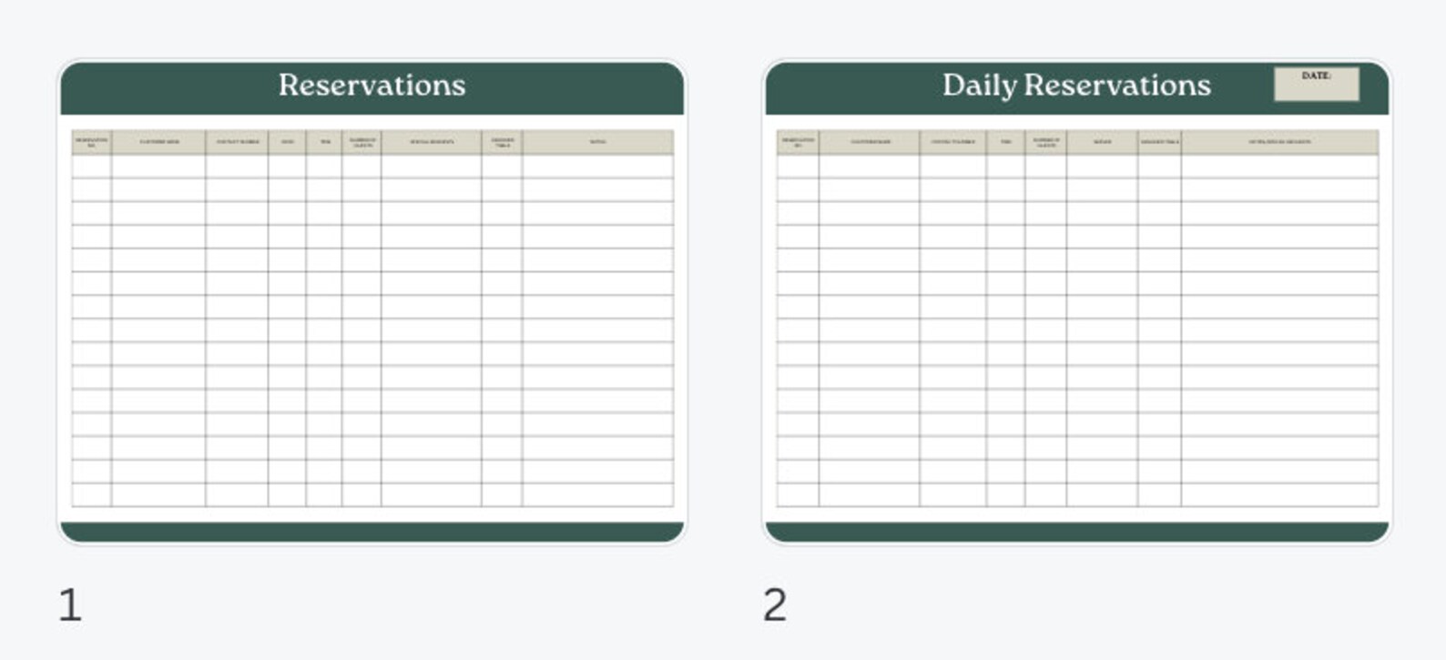 Printable Restaurant Reservation Tracker: Daily & Advance Log (PDF) - Etsy