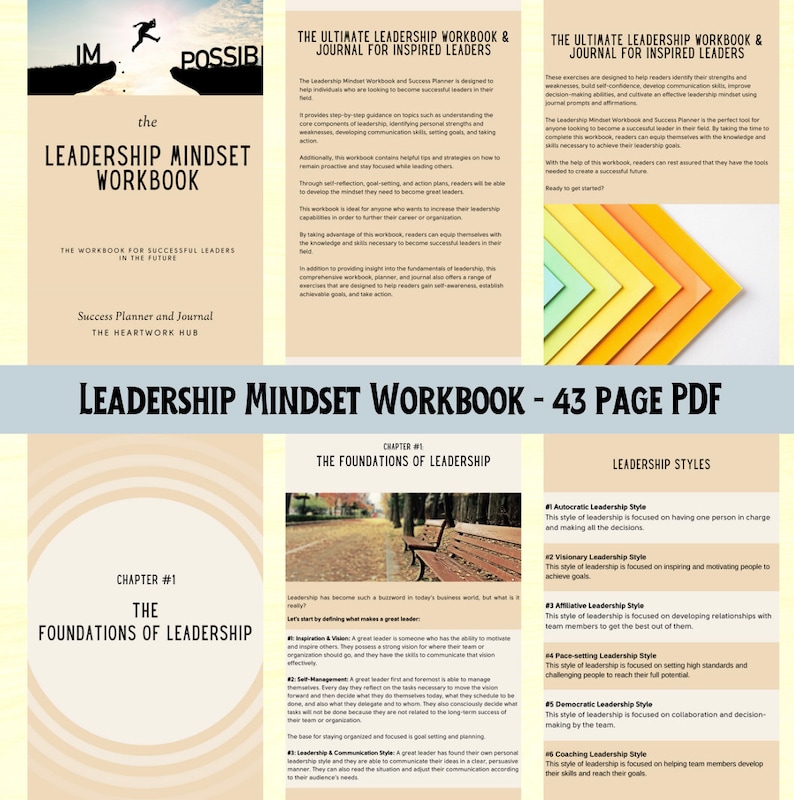 Leadership Mindset Workbook: 43-page Journal Prompts & Affirmations ...