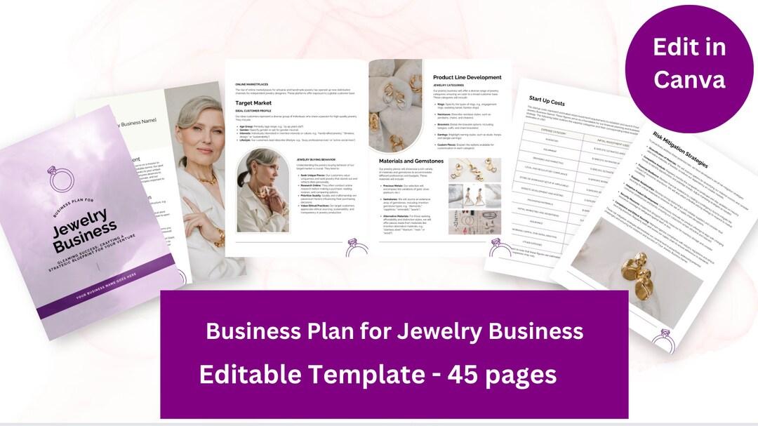 Editable Jewelry Business Plan Template | Small Business Plan Template ...