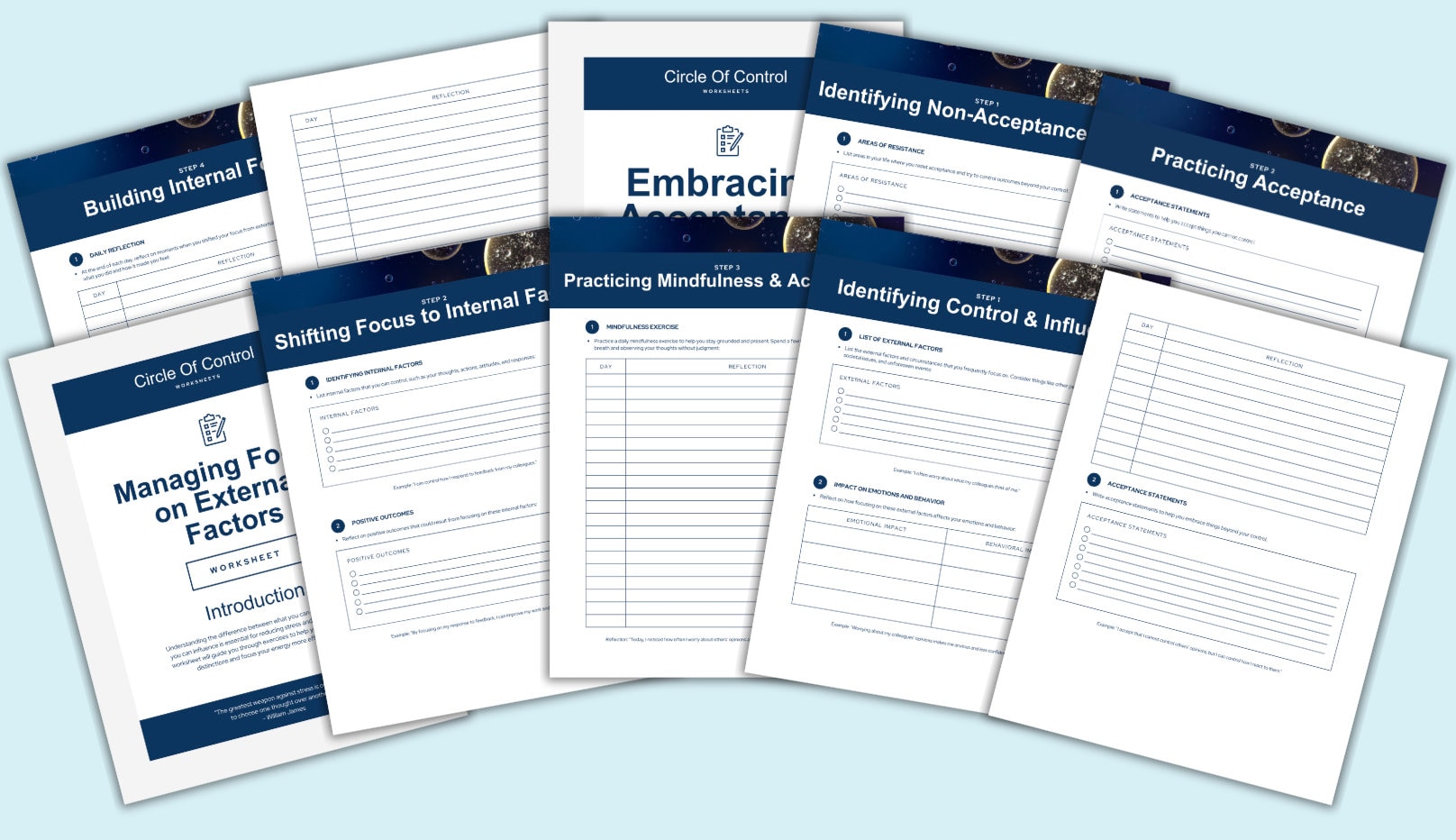 Circle of Control Coaching Worksheets Sphere of Influence Reflection ...