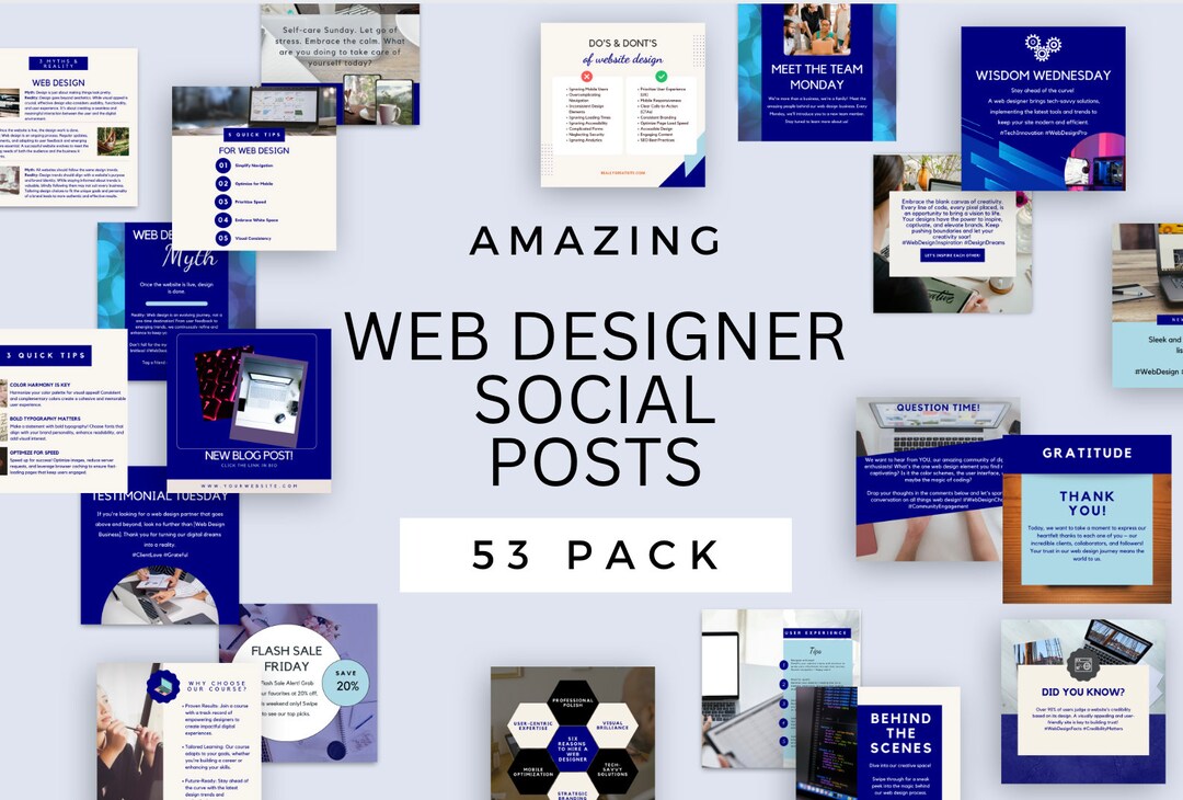 Web Designer Instagram Post Templates: 53 Canva Social Media Posts - Etsy