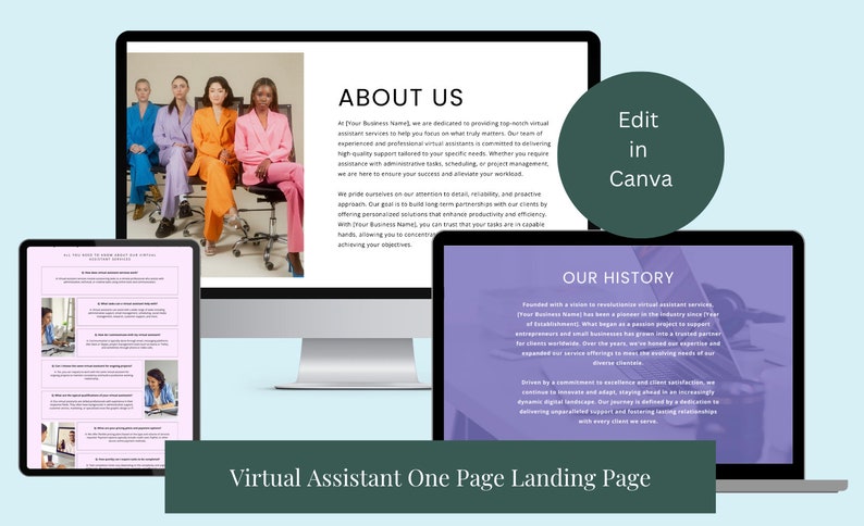 Virtual Assistant Templates | VA Landing Page | Virtual Assistant ...