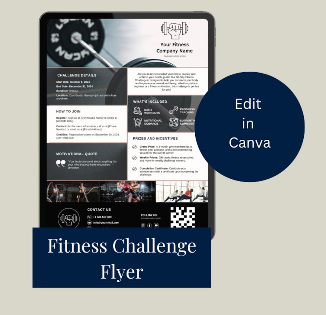 Fitness Challenge Flyer Personal Trainer Wellness Coach Flyers for ...