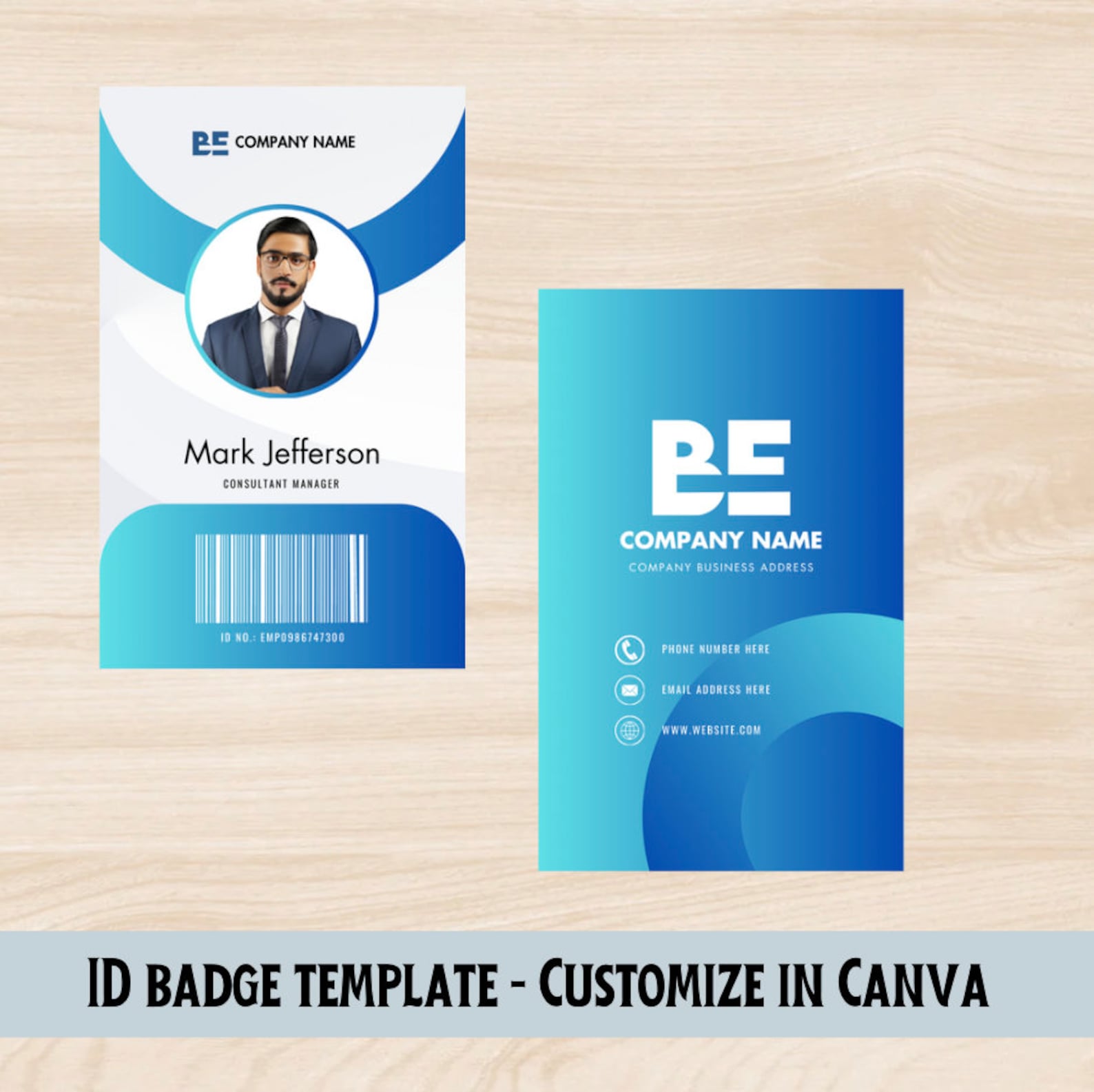 Customizable ID Badge Template: Set of 3 Canva Designs (2.2x3.5 In) - Etsy