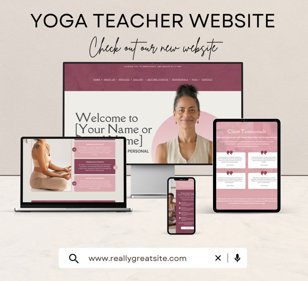 Yoga Teacher Website Template: Customizable Landing Page (canva) - Etsy