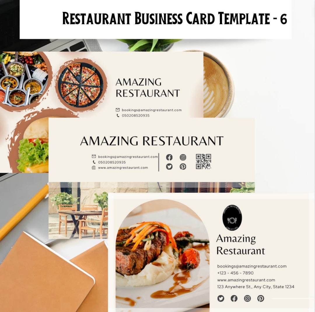 Restaurant Business Card Template | Food Marketing Templates | Qr Code ...