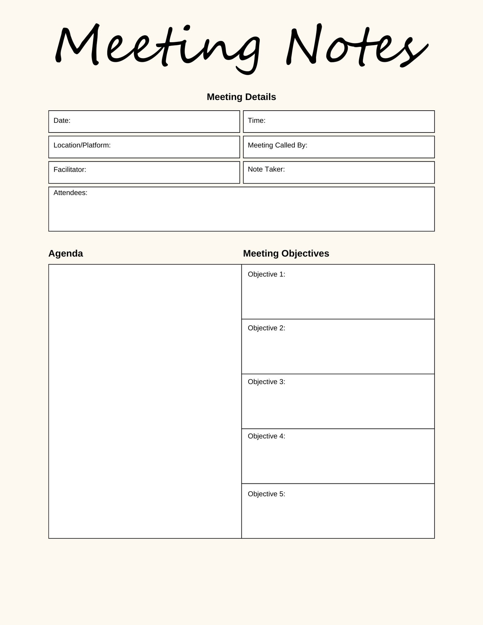 Editable Meeting Notes Template: Canva Digital Planner (instant ...