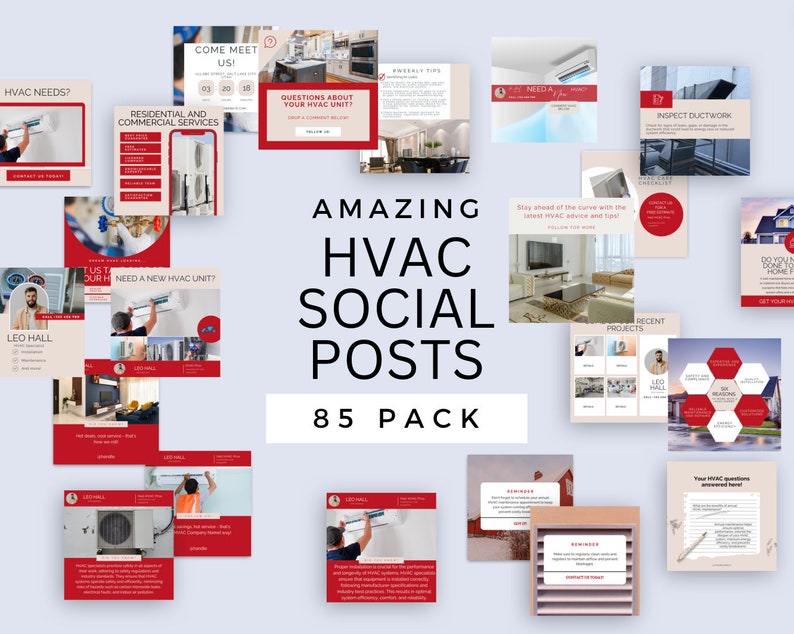 HVAC Social Media Posts: 85 Canva Templates (digital Download) - Etsy