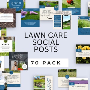 70 Lawn Care Social Media Posts | Landscaping Instagram Template | Lawn ...