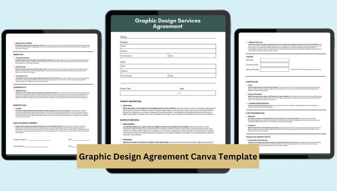 Canva Editable | Design Service | Professional Graphic Design Contract ...