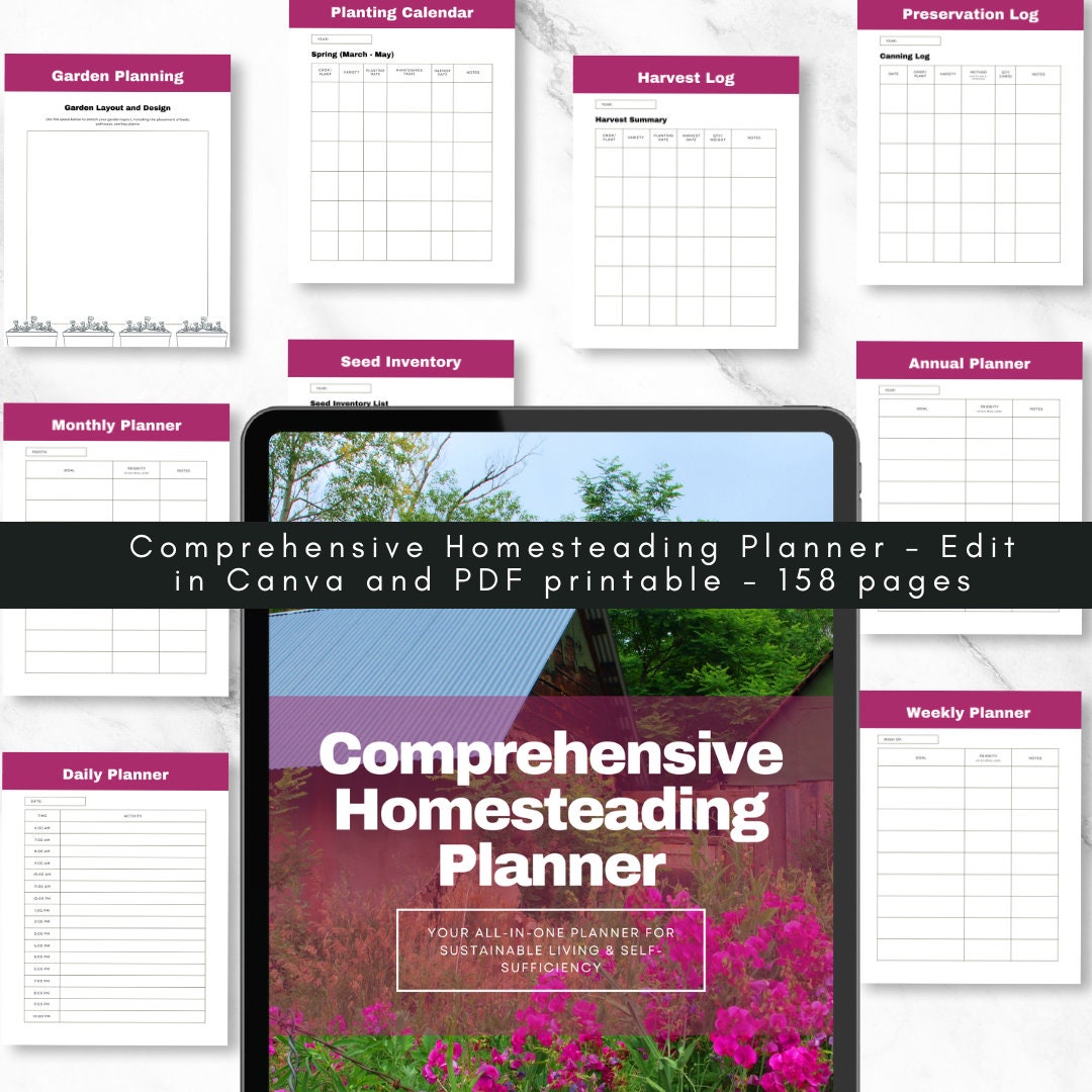 Ultimate Homestead Planner - 158 Printable Pages - Farm Management ...