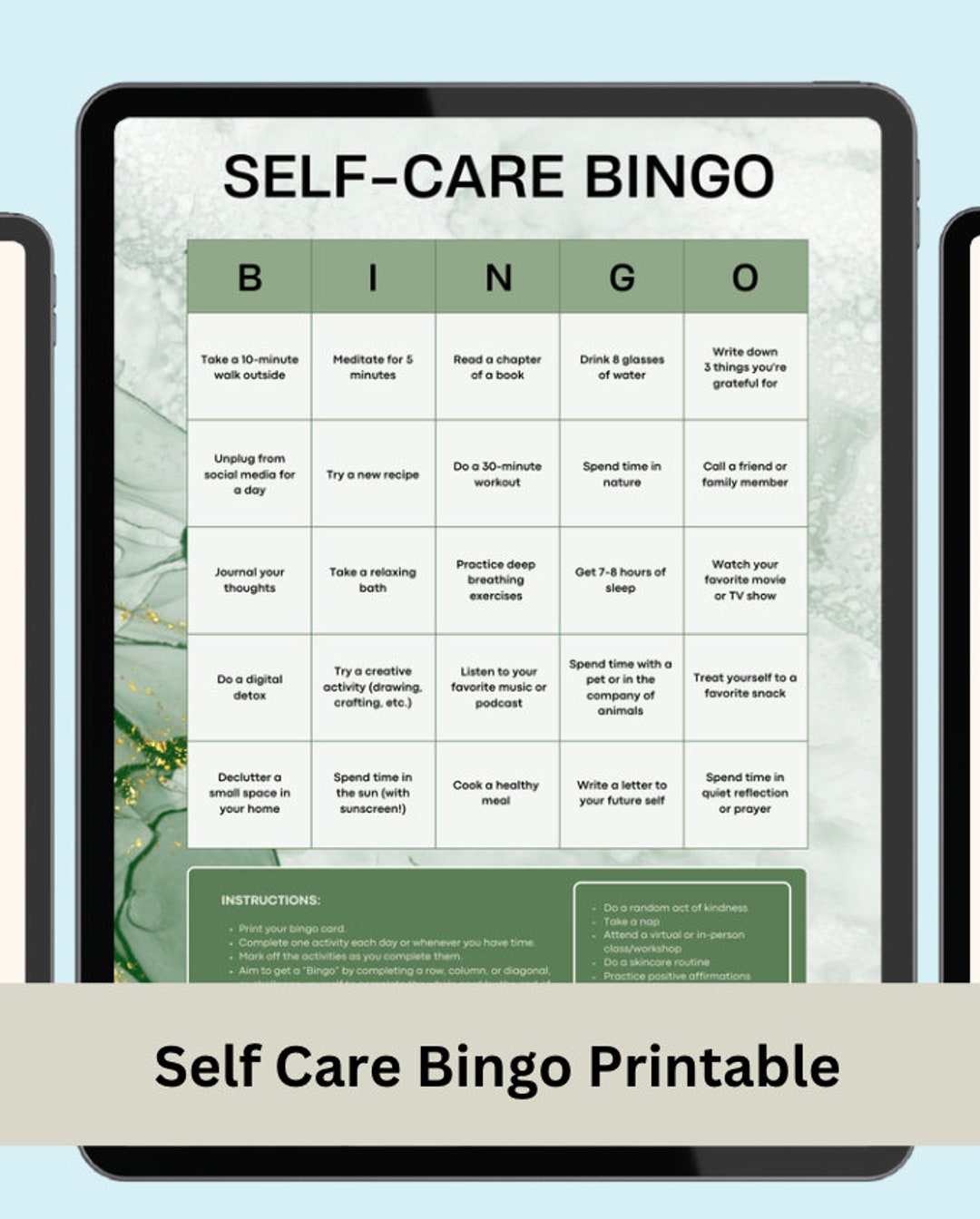 Self-care Bingo Card: 25 Mental Health Activities (digital Download) - Etsy