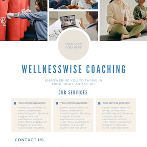 Wellness Coach Flyer Template: Editable Canva Designs (digital Download ...