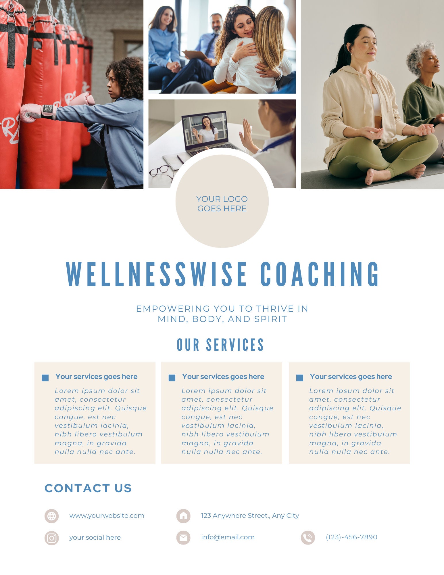 Wellness Coach Flyer Template: Editable Canva Designs (digital Download ...