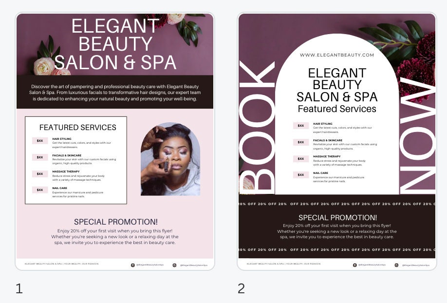 Spa Flyer Cosmetics Flyer Product Services Promotion Esthetician ...