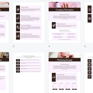 Business Plan Nail Salon Canva Template Salon Planner Nail Tech ...