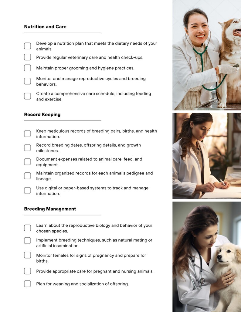 Customizable Animal Breeder Checklist Template | Canva Checklist for ...