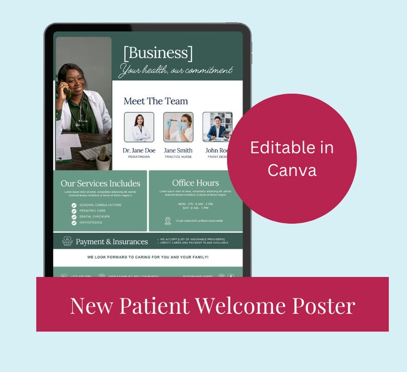 Healthcare Flyer | New Patient Information Flyer Canva Template | Home ...