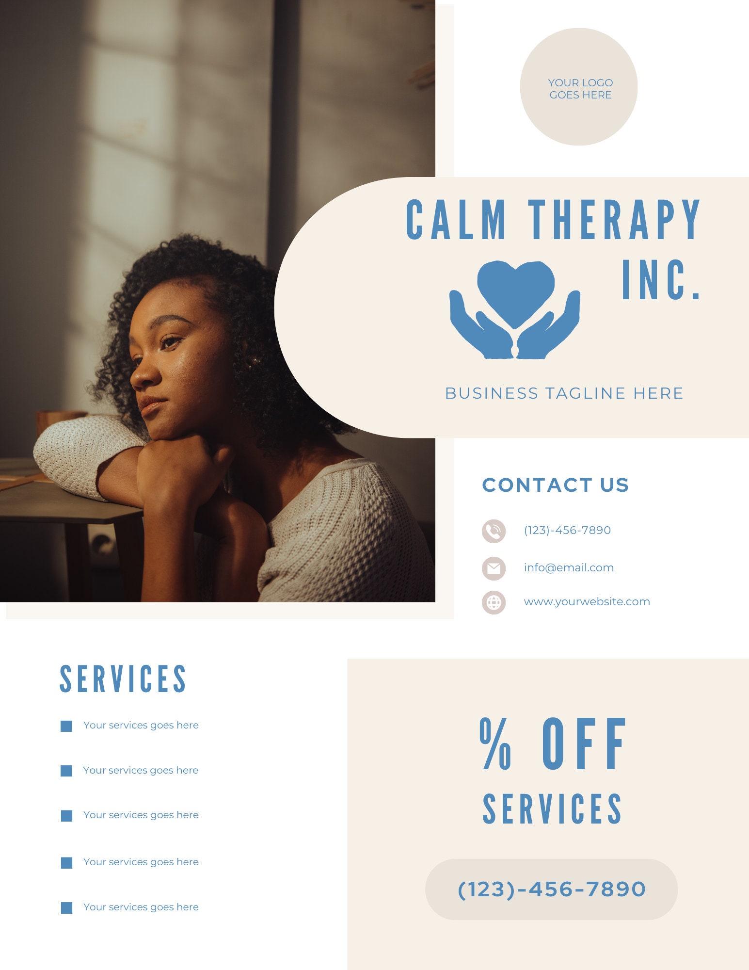 Therapist Marketing Flyer | Counseling Flyer | Canva Template ...