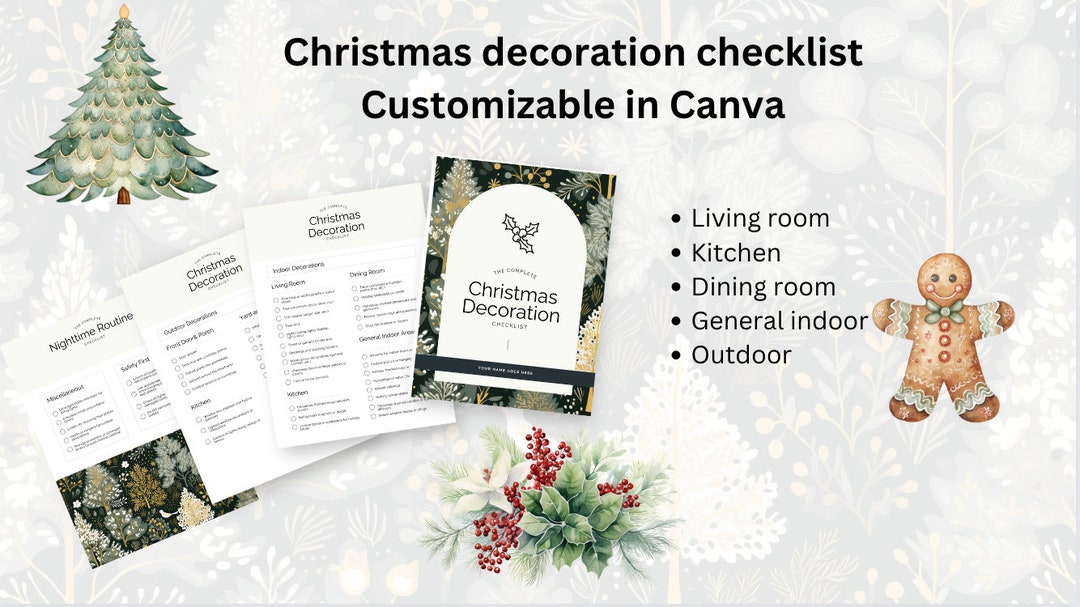 Instant Download | Printable Holiday Season Decorating Planner | Canva ...