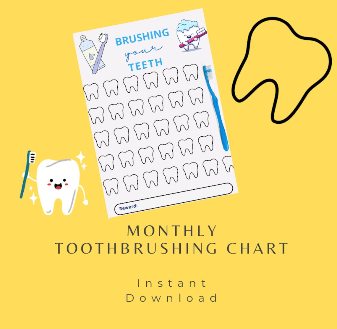 Tooth Brushing Chart | Brush Your Teeth | Brush My Teeth Printable ...