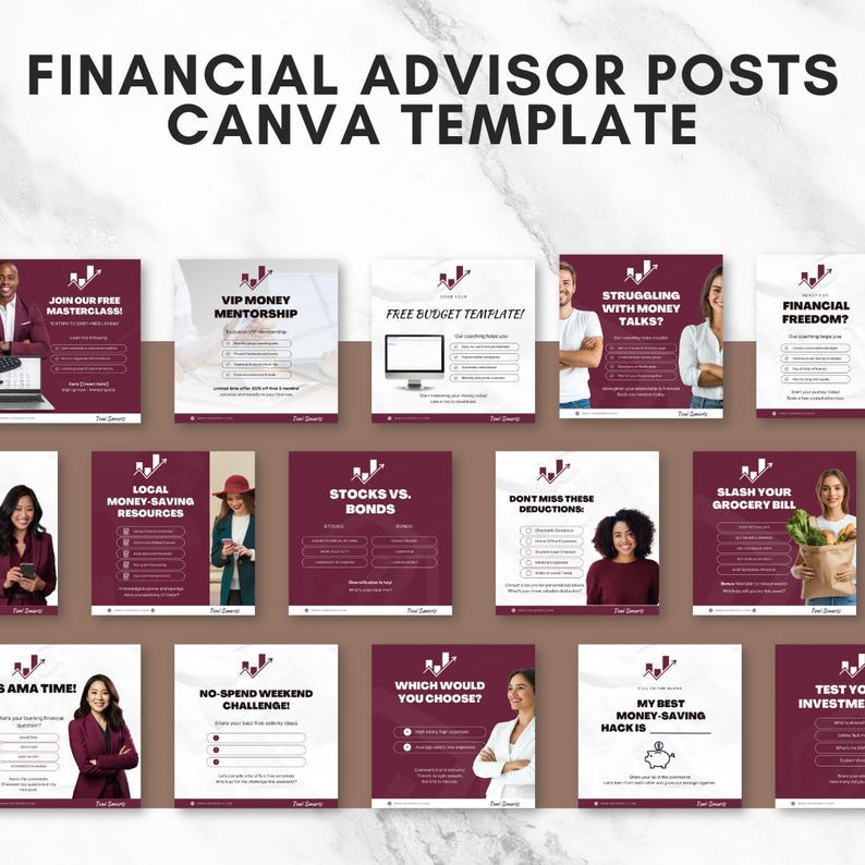 30 Financial Advisor Instagram Templates - Editable Canva Posts ...