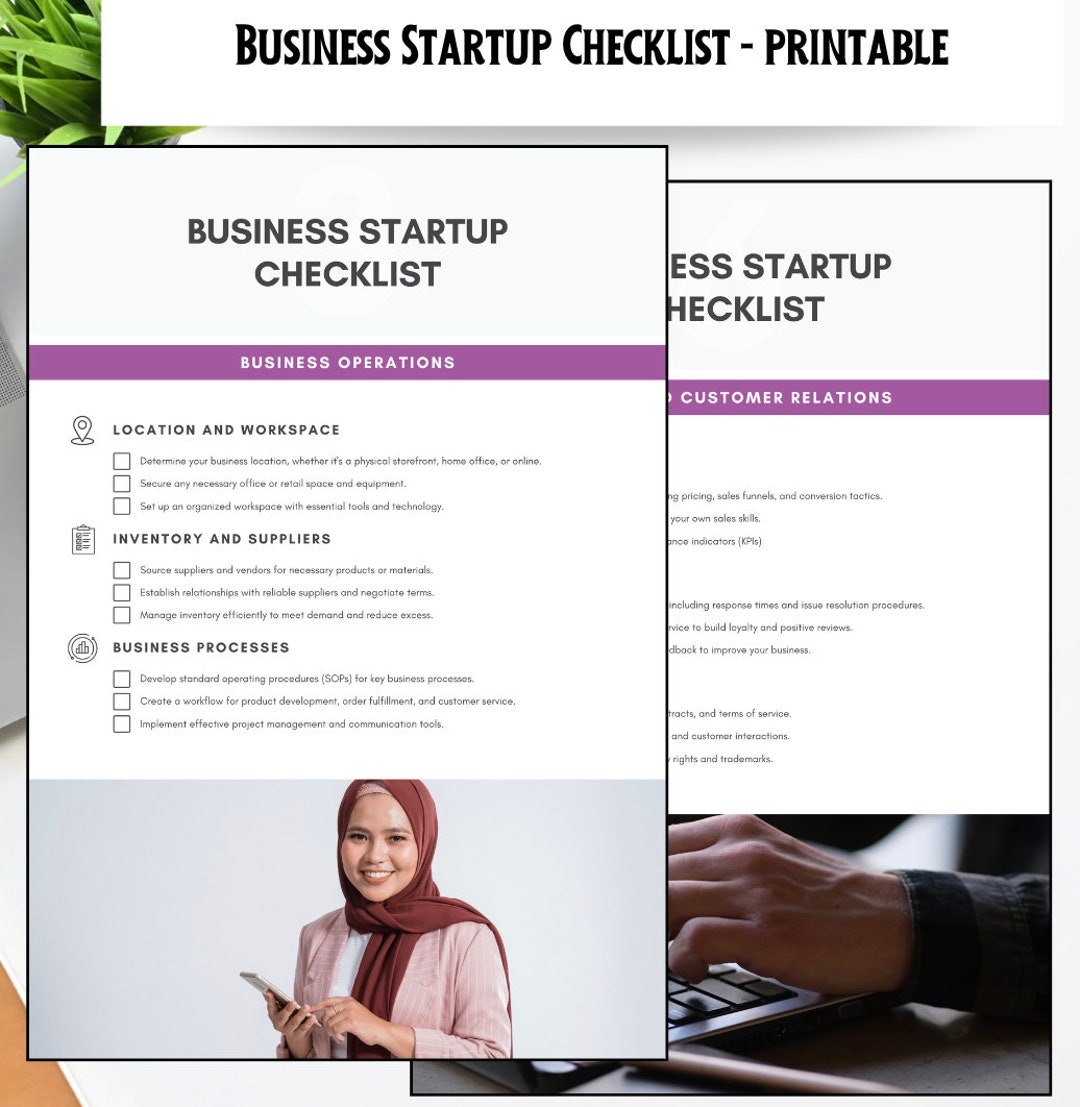 Business Startup Checklist | Office Organizer | Business Launch | New ...